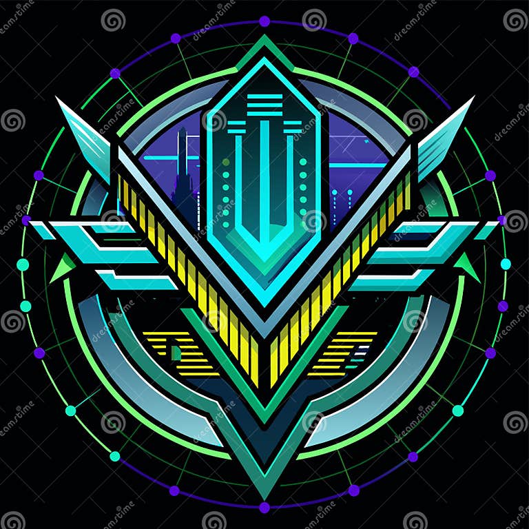 A Futuristic Logo Design Incorporating Binary Code Elements within a ...