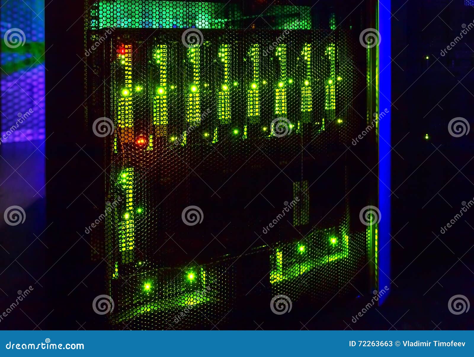 Futuristic Look of the Room with the Mainframe in the Data Center ...