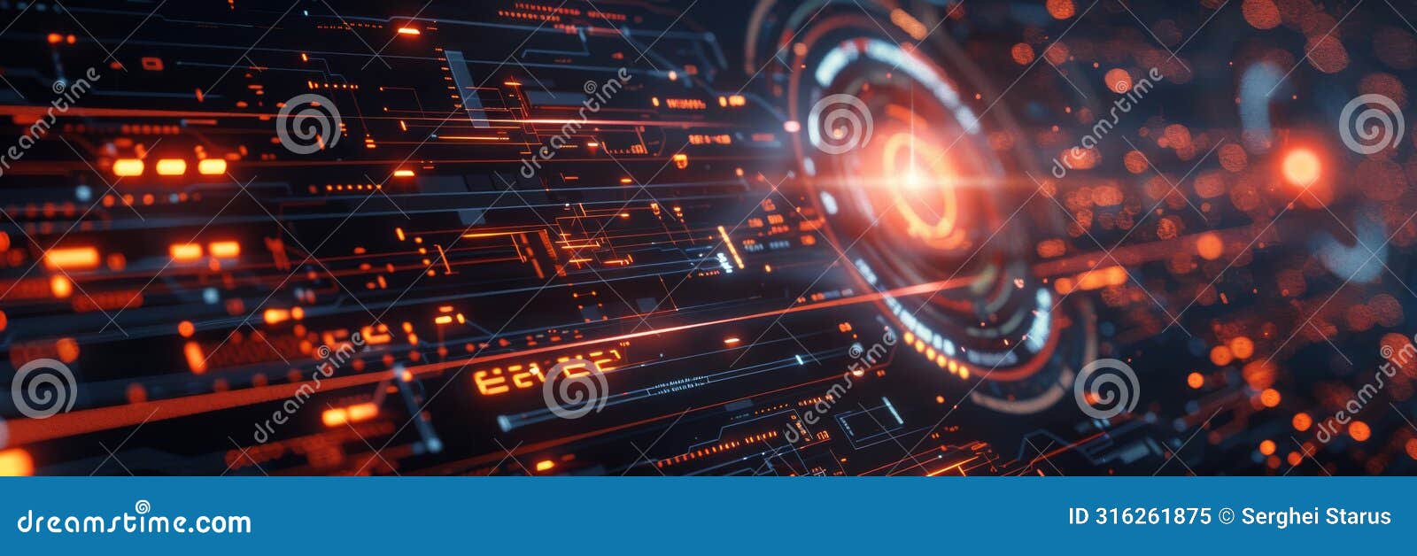 A Futuristic Looking Computer Screen with a Glowing Orange Light, AI ... A Futuristic Looking Computer Screen with a Glowing Orange Light, AI ...