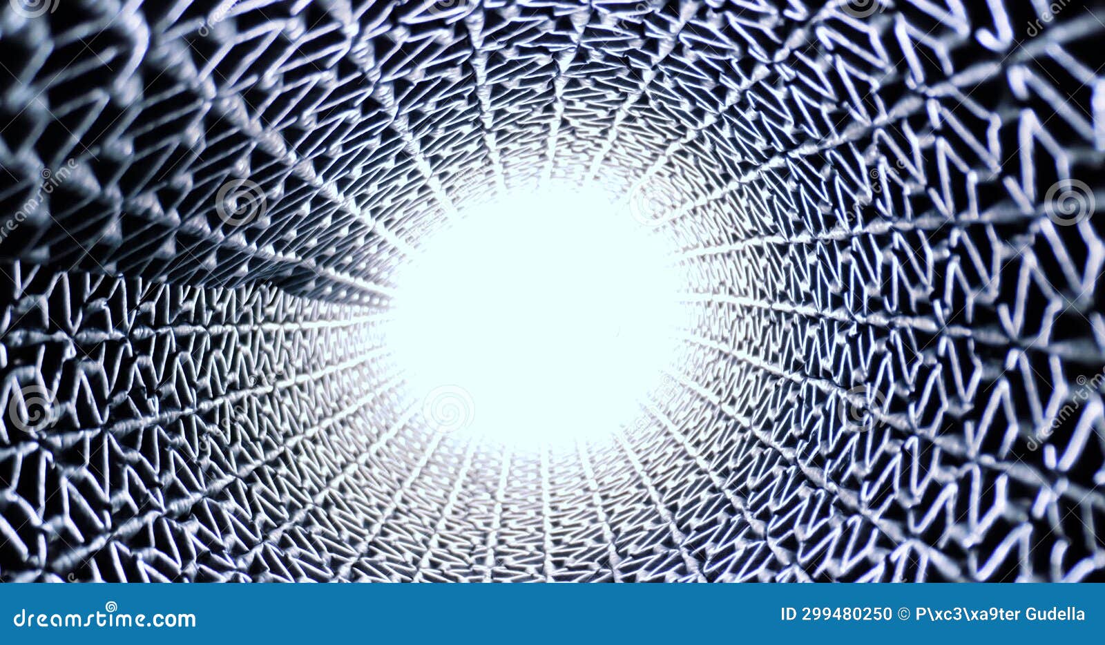 Futuristic Looking Metal Grid Tube Pattern, Light at the End Stock ...