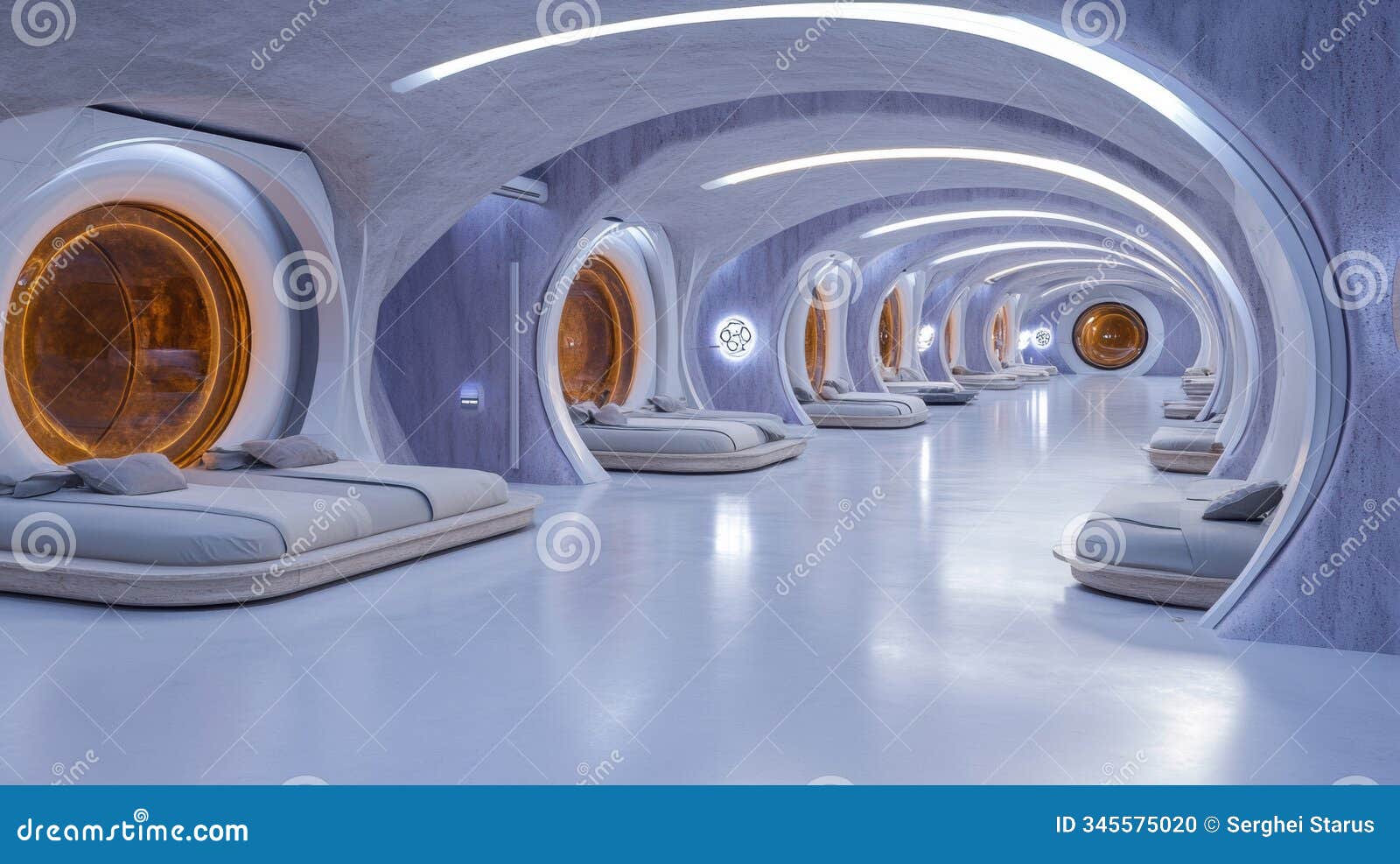 Futuristic Lounge with Sleek Design and Ambient Lighting, AI Stock ...