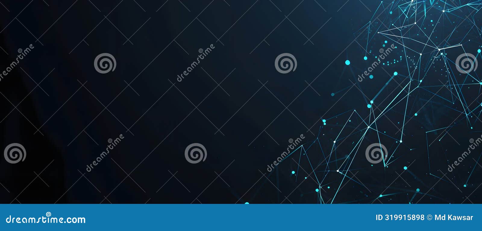 Futuristic Low Poly Technology Background with Blue Glowing Lines Stock ...