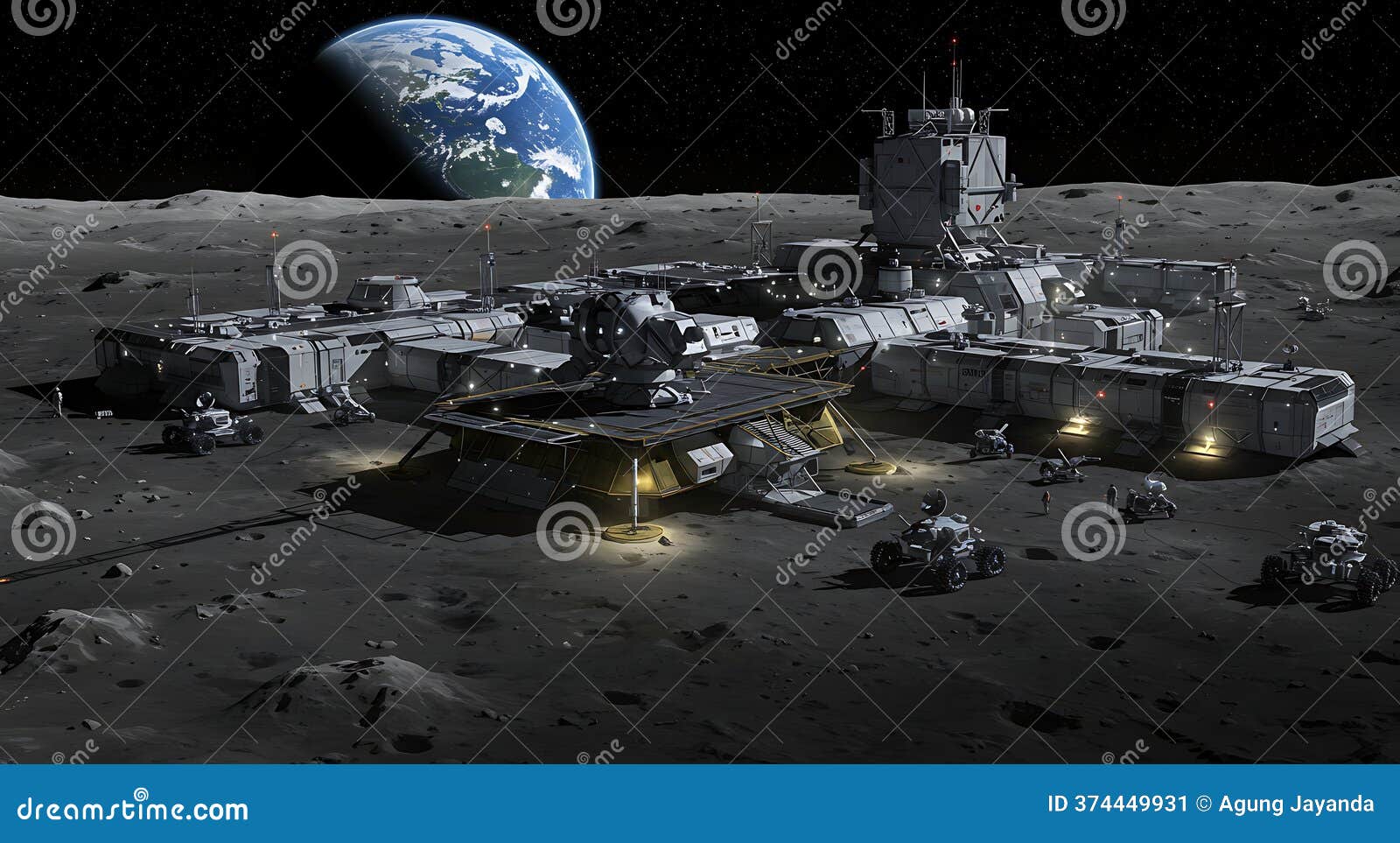 Futuristic Lunar Base Hidden Inside Crater On Moon's Surface Under ...