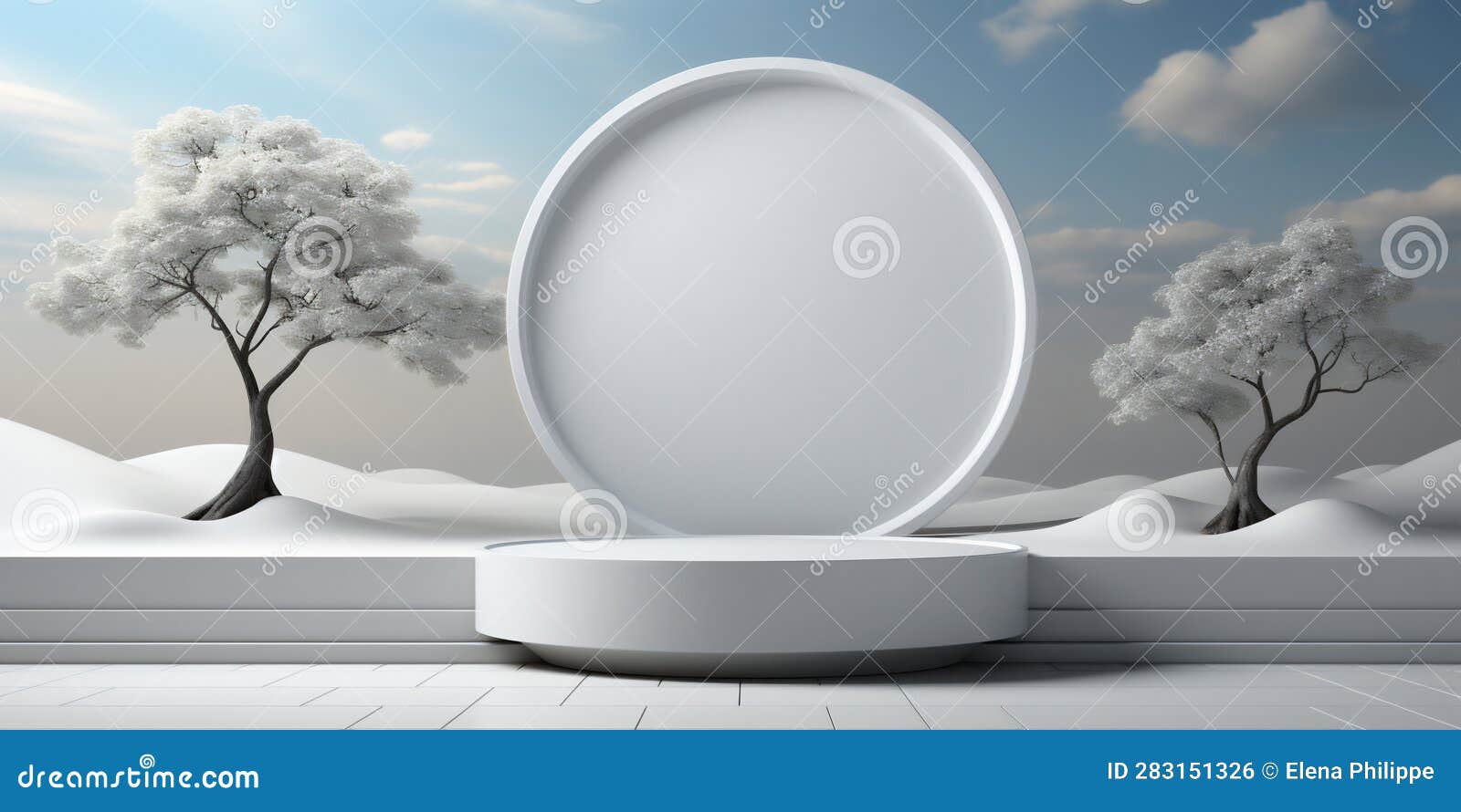 Futuristic Luxury Stand in White Backdrop Background, AI Generative ...
