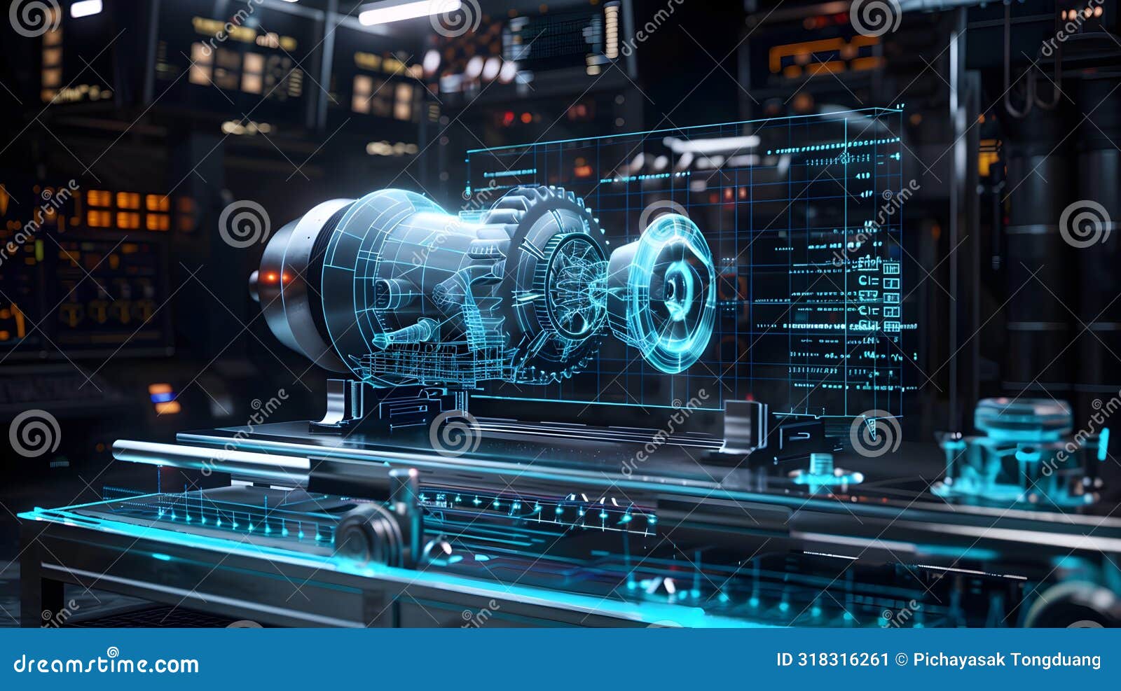 A Futuristic Machine is Displayed on a Computer Screen Generated by AI ...