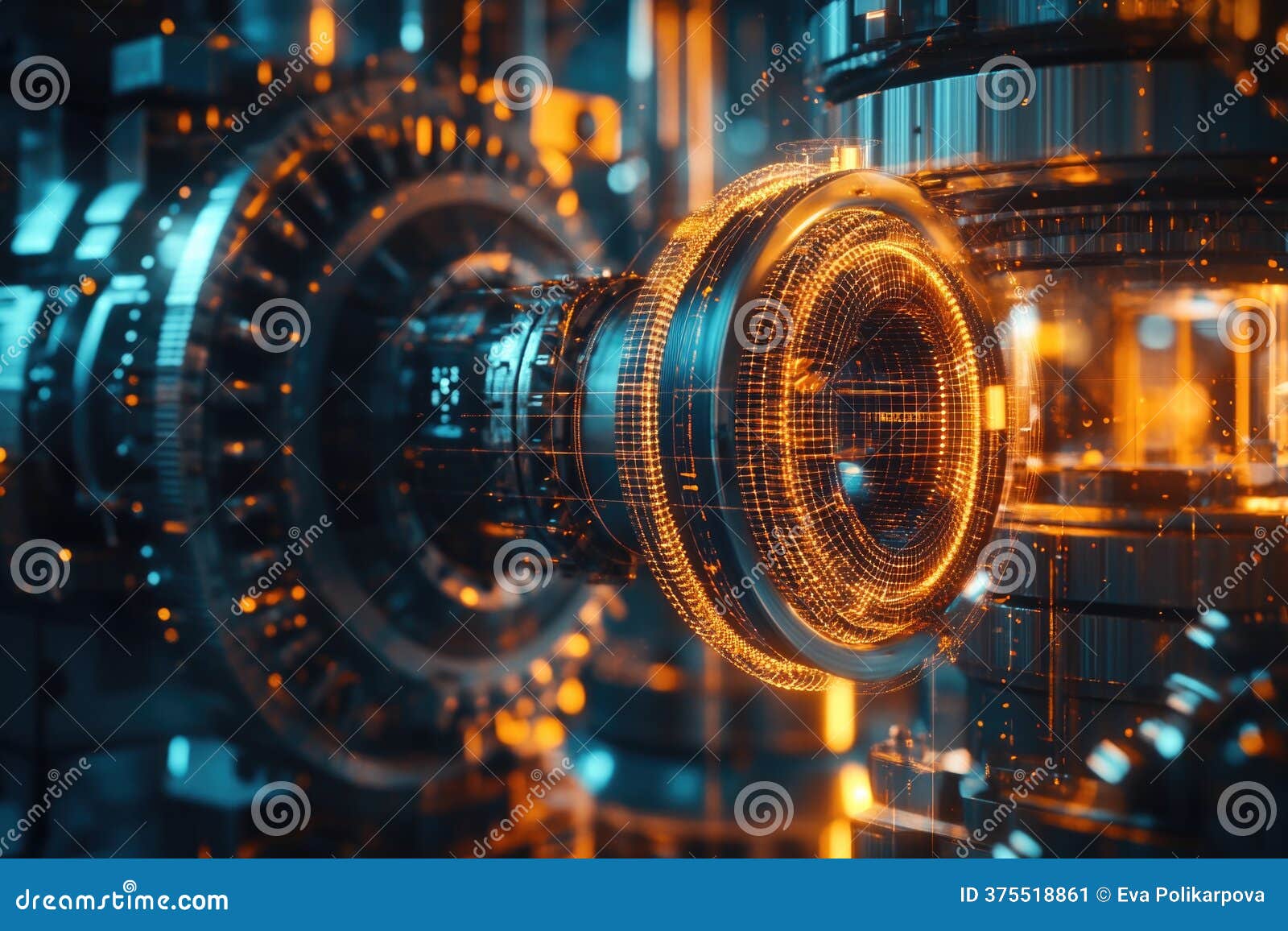 Futuristic Machine Learning Algorithm As Glowing Energy Field. Stock ...