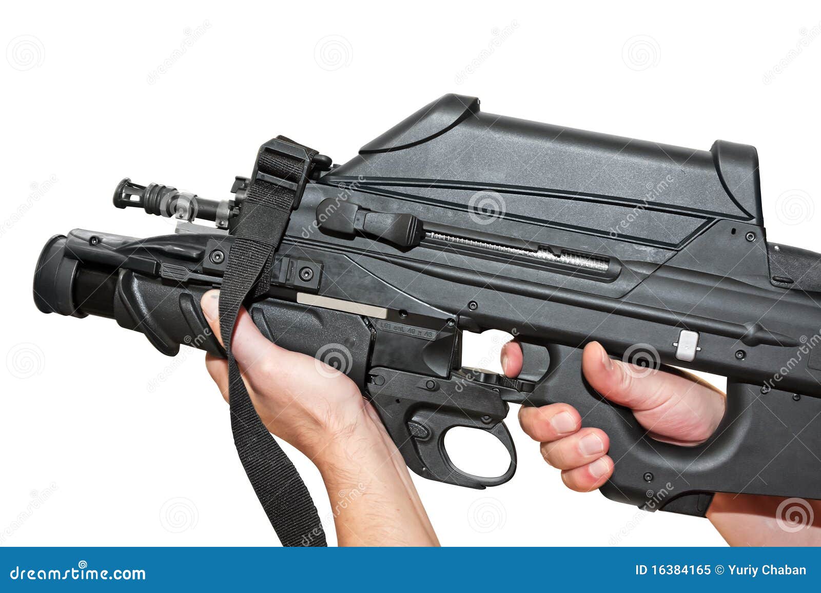 Futuristic machine gun stock image. Image of gunner, isolated - 16384165
