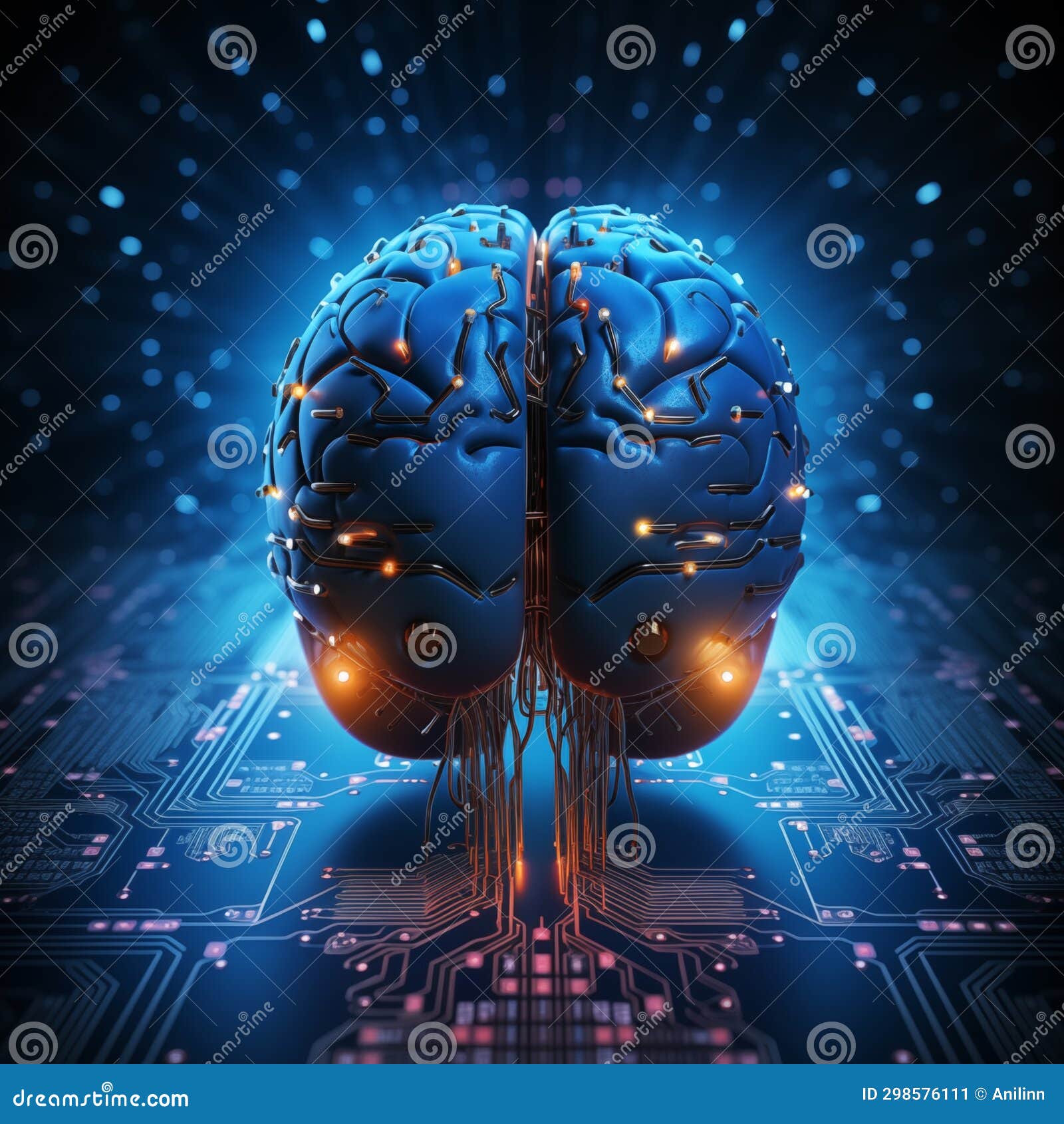 Machine Technology Brain Concept Stock Illustration - Illustration of ...
