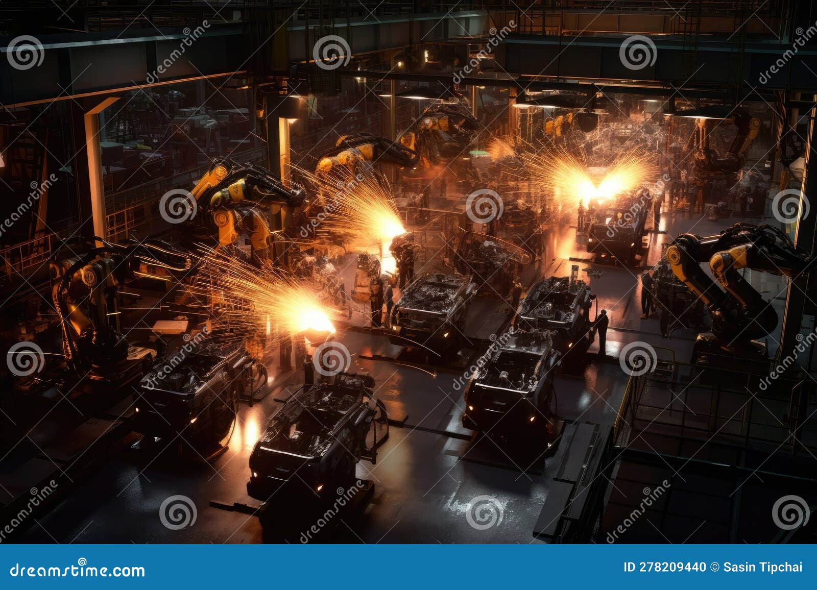Futuristic Machines in Factory: Robots Producing Auto Parts Stock ... Futuristic Machines in Factory: Robots Producing Auto Parts Stock ...