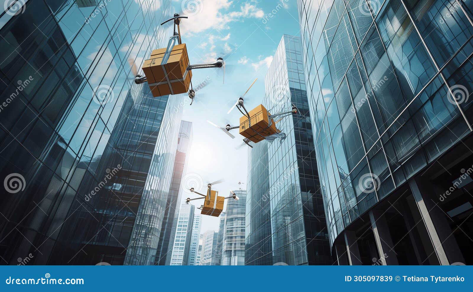 Futuristic Mail Delivery: Drones Navigate Urban Jungle, Ensuring Timely ...