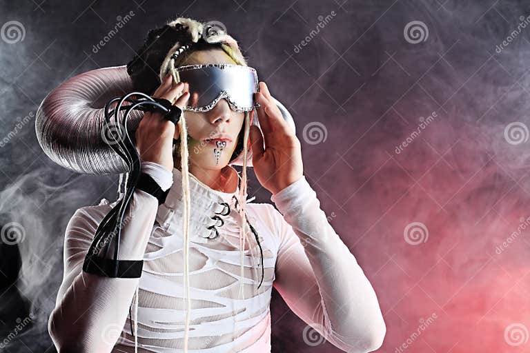 Futuristic man stock photo. Image of meditation, glasses - 13232506