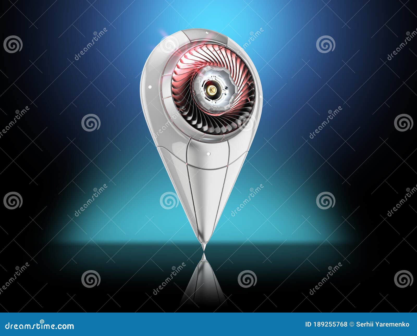 Futuristic Map Pointer Designed in Hi-tech Style Stock Illustration ...