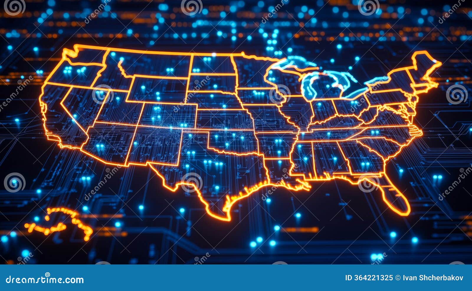 Network Nodes Connecting, Creating Complex Structure In Digital Space ...