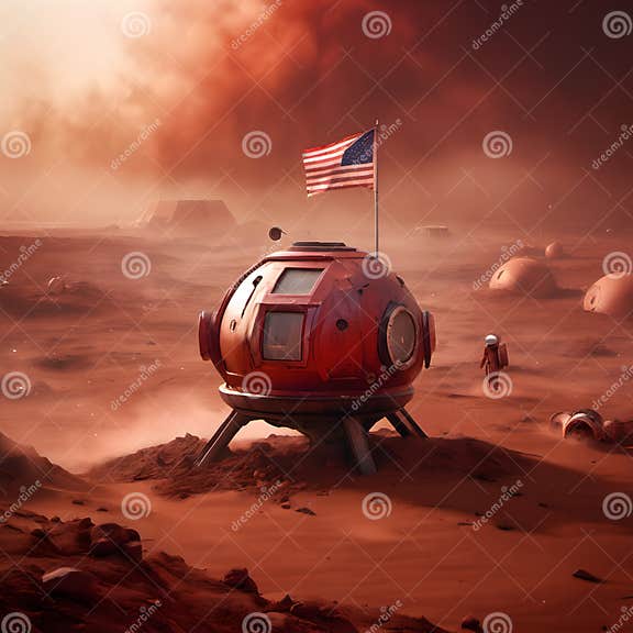 Futuristic Mars Colony with Spherical Habitat and Astronaut in Martian ... Futuristic Mars Colony with Spherical Habitat and Astronaut in Martian ...