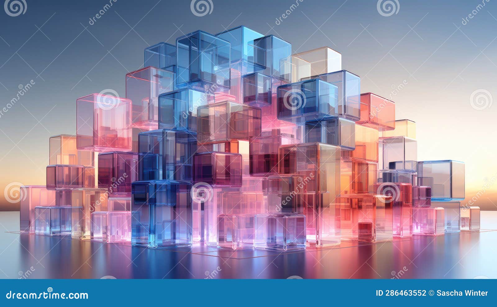 Futuristic Marvel: 3D Architectural Elegance Stock Illustration ...