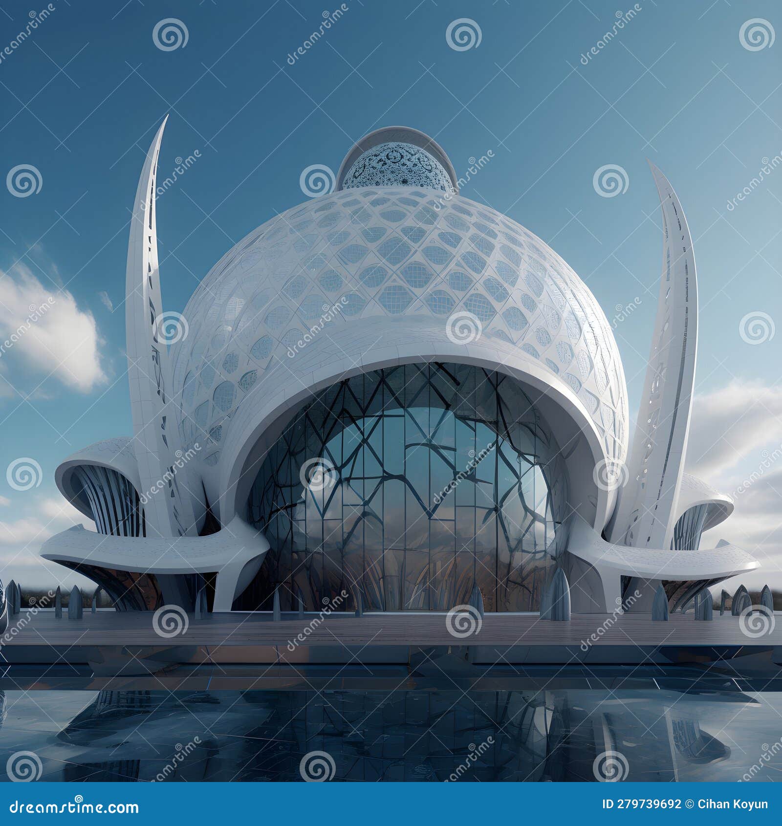 Futuristic Marvel, 3d Render Of An Architectural Masterpiece Against A ...