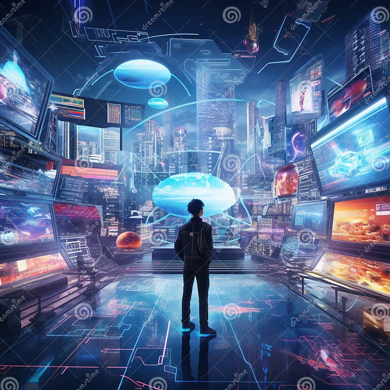 Futuristic Marvels and Tech Innovations Moodboard Stock Image - Image ...