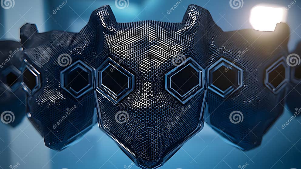 Futuristic Masks with a Sleek Design Stock Illustration - Illustration ...