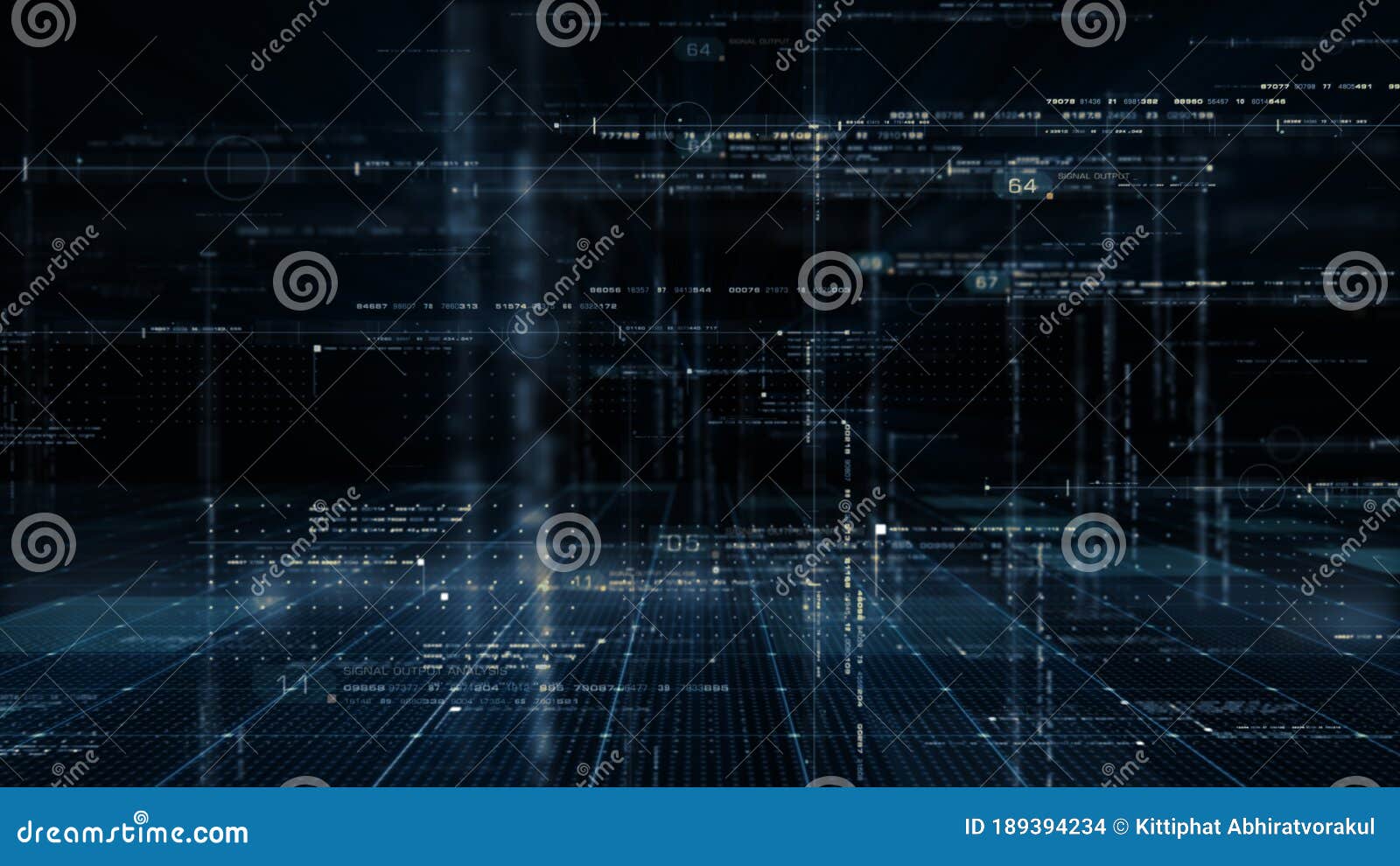 Futuristic Matrix Cyber Environment Stock Illustration - Illustration ...