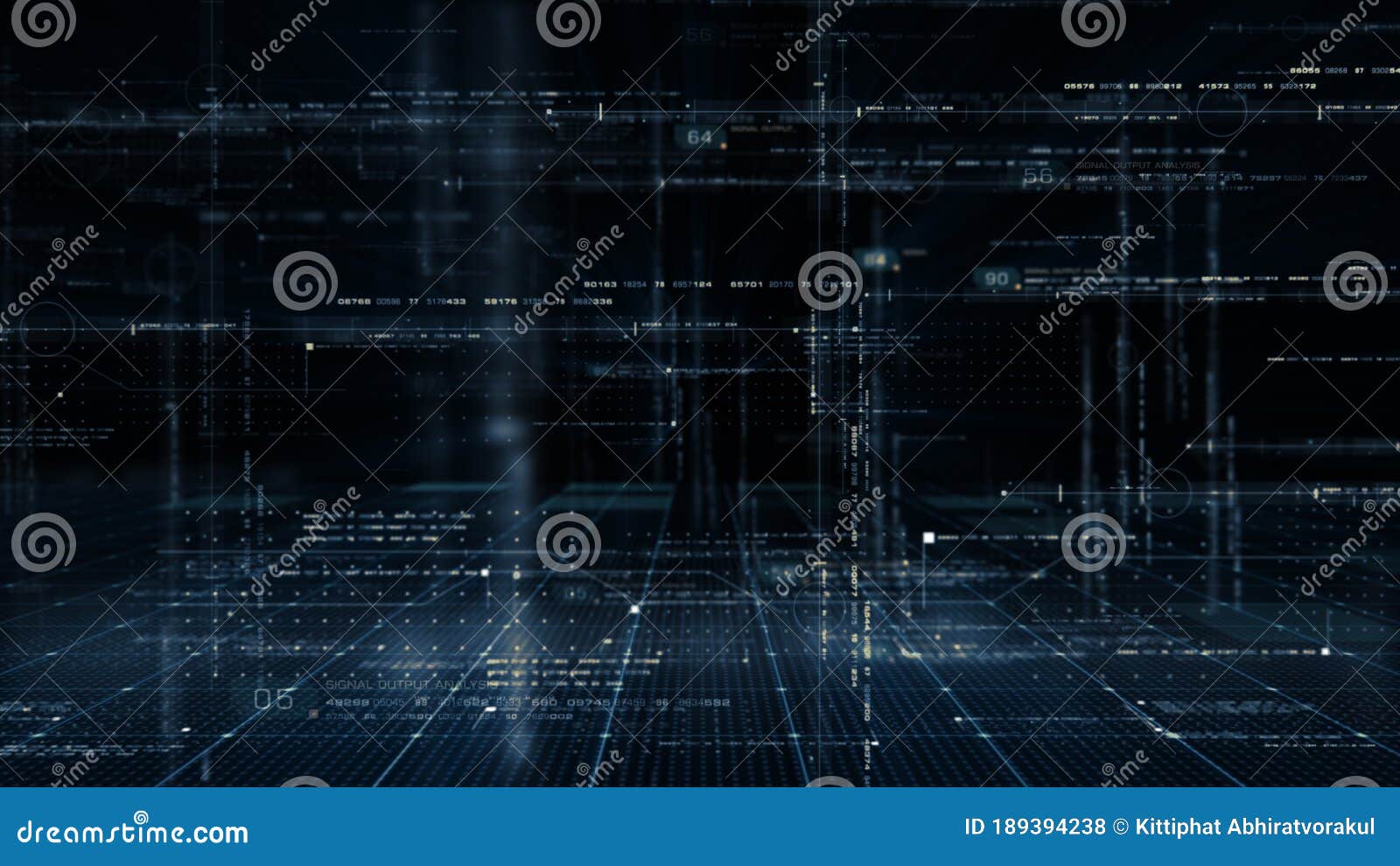 Futuristic Matrix Cyber Environment Stock Illustration - Illustration ...