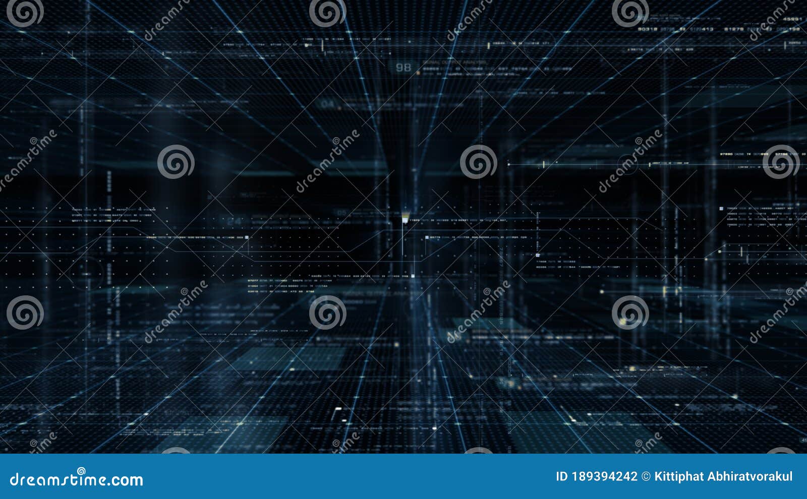 Futuristic Matrix Cyber Environment Stock Illustration - Illustration ...