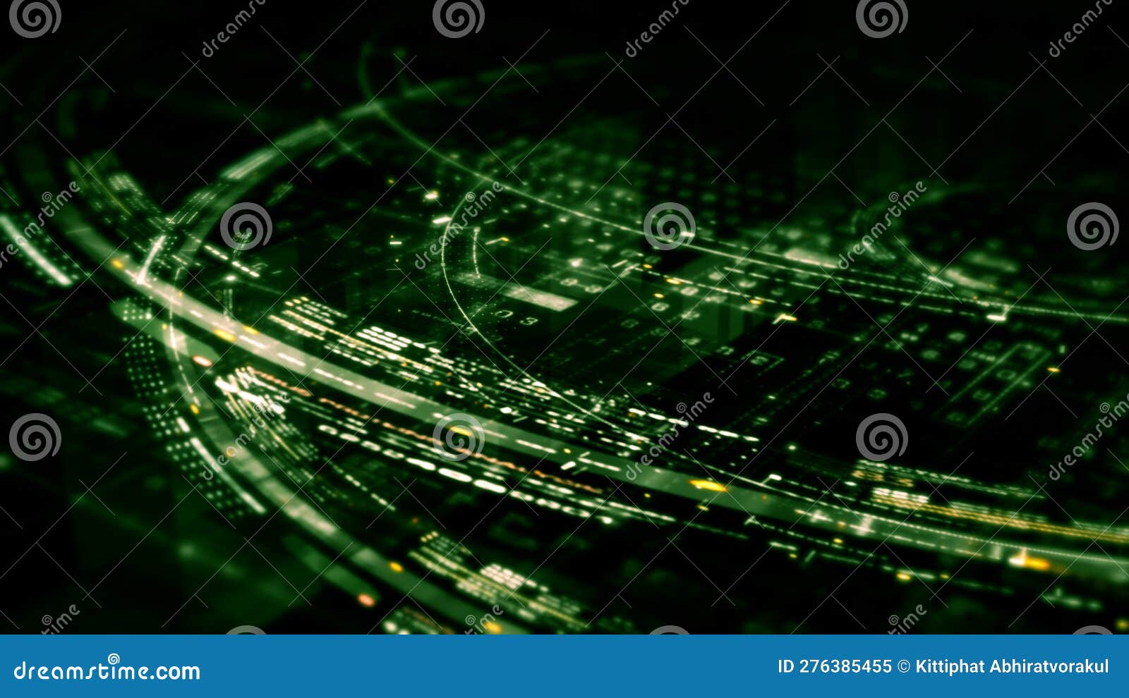 Futuristic Matrix Data Simulation HUD Background Stock Illustration ...
