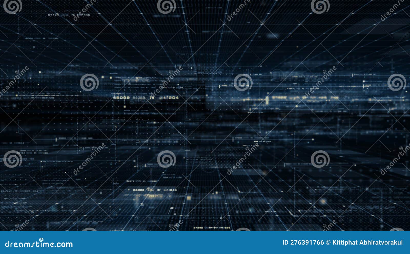 Futuristic Matrix Data Simulation HUD Background Stock Illustration ...