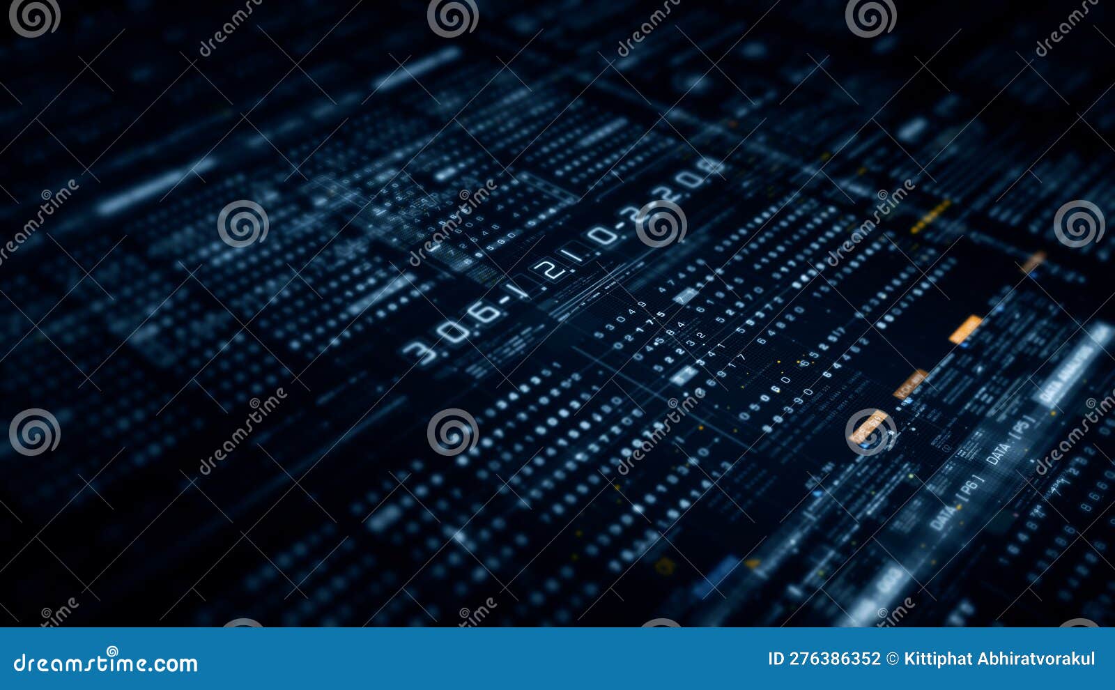 Futuristic Matrix Data Simulation HUD Background Stock Illustration ...