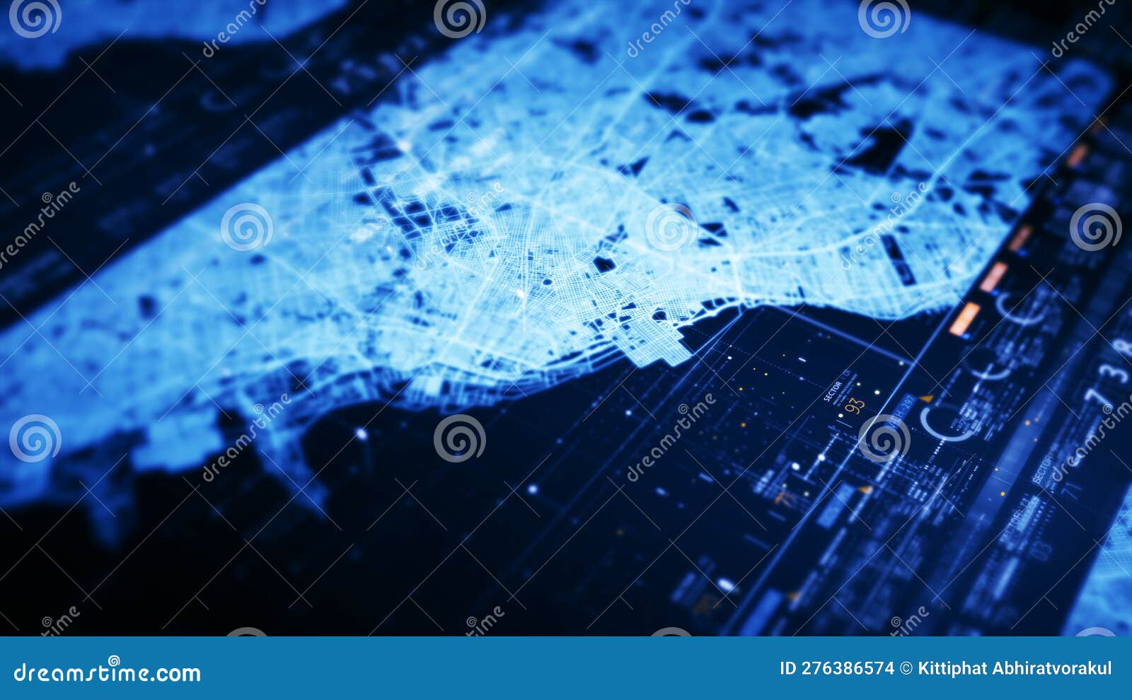Futuristic Matrix Data Simulation HUD Background Stock Illustration ...
