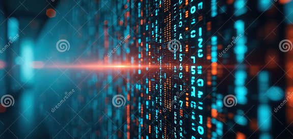 Futuristic Matrix Hacking Code Wallpaper. Abstract Hi-tech Background. Digital Binary Data ...