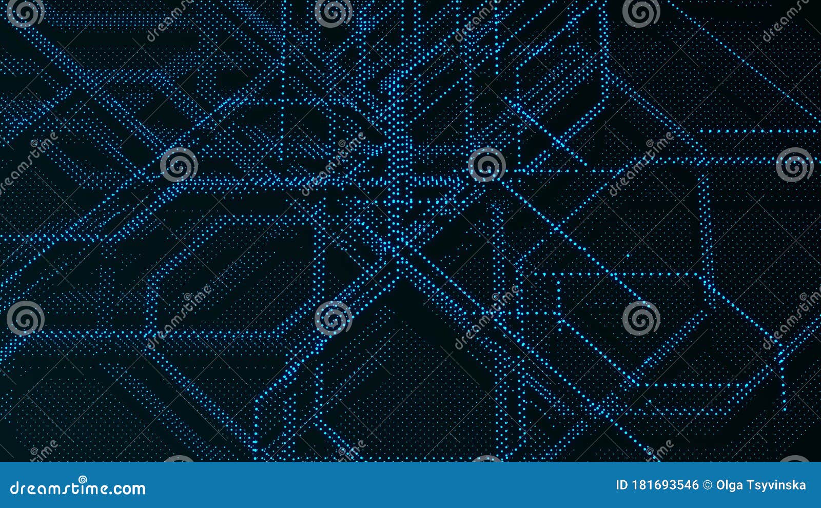 Futuristic Matrix Particles. Abstract Technology Background. Big Data ...