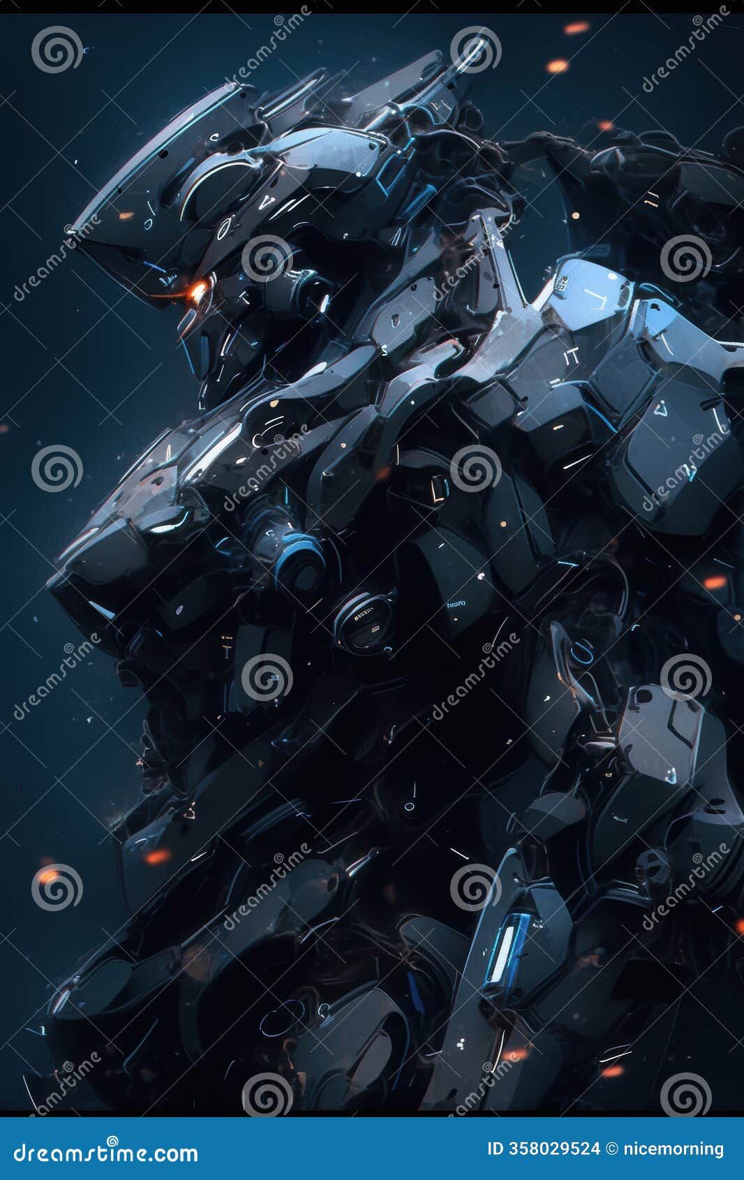 Futuristic Mech In High-Tech Industrial Facility Stock Photography ...