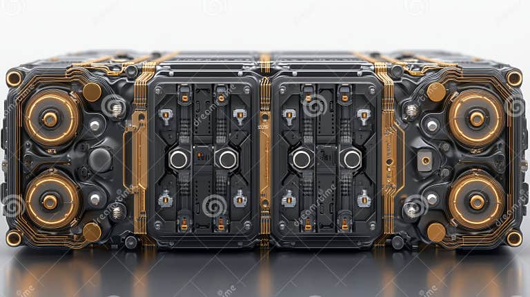 Futuristic Mechanical Component with Intricate Details and a Sleek ...