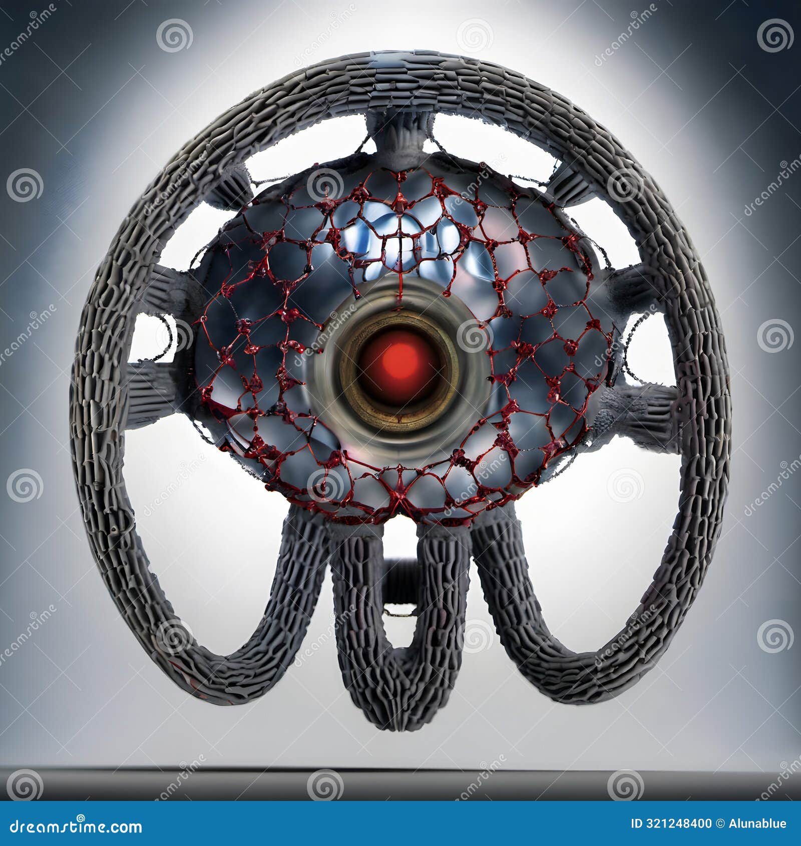 Futuristic Mechanical Eye with Intricate Woven and Net Framework Stock ...