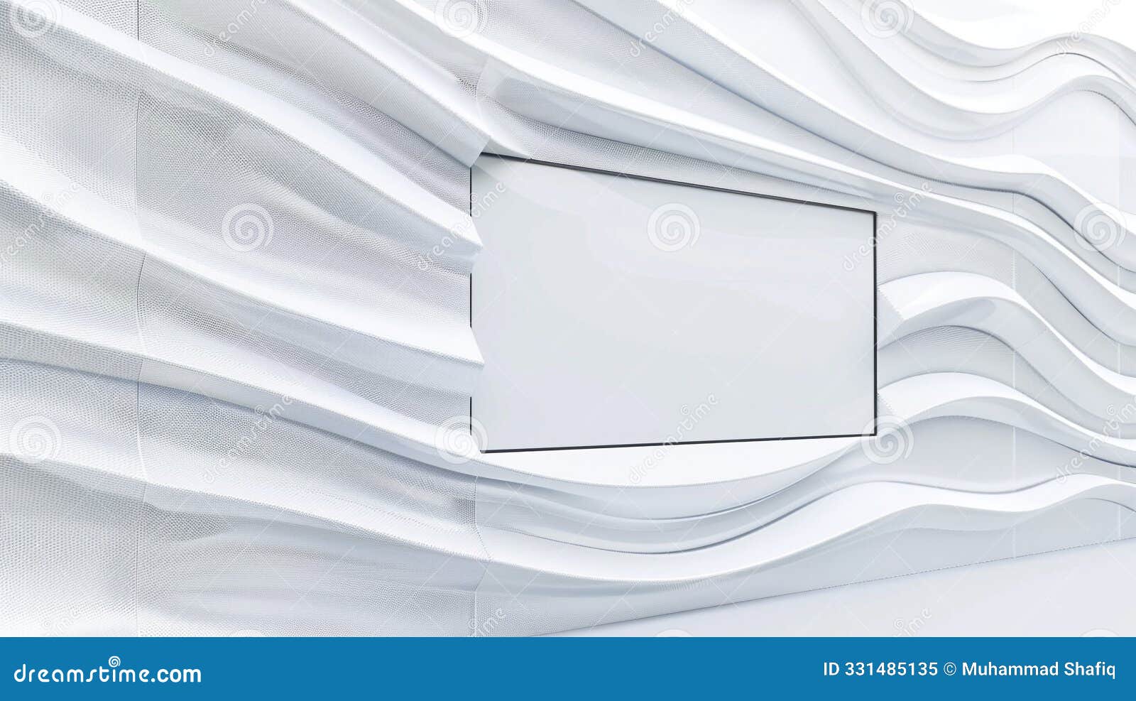 A Futuristic Media Wall with a Blank Screen LCD, Integrated into a ...