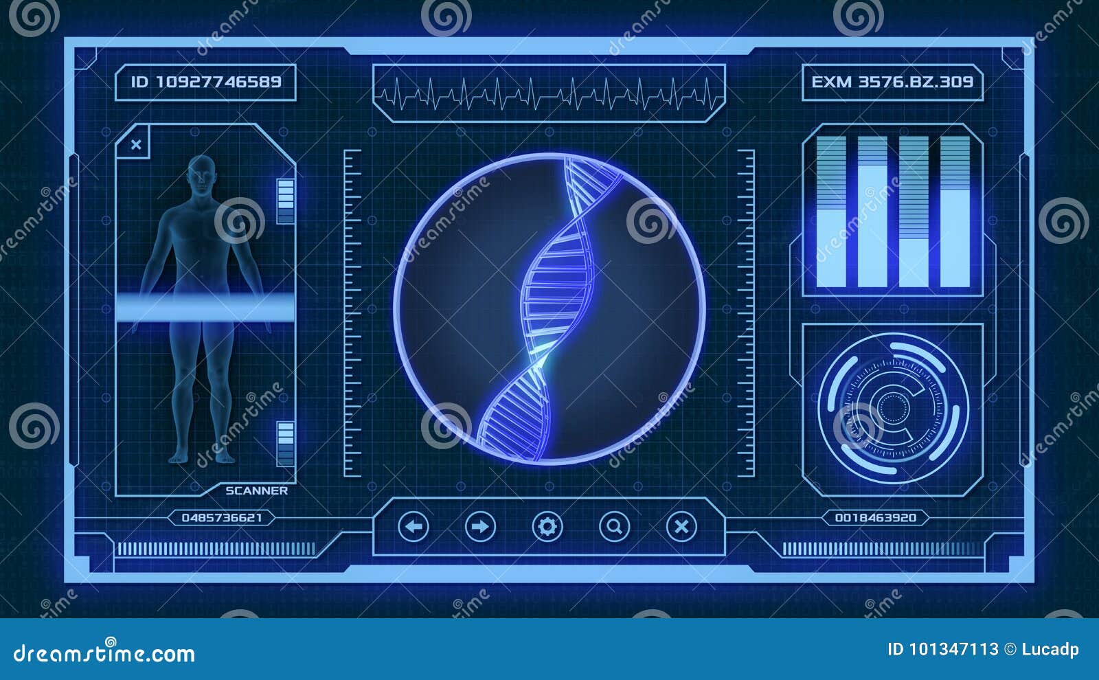 Futuristic medical app stock illustration. Illustration of health ...