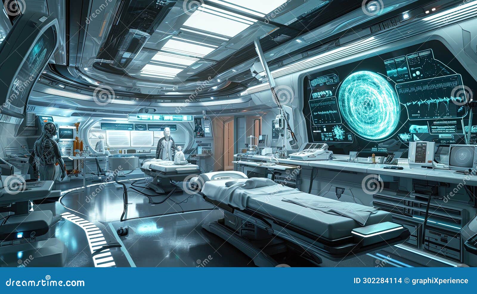 Futuristic Medical Bay stock illustration. Illustration of metal ...