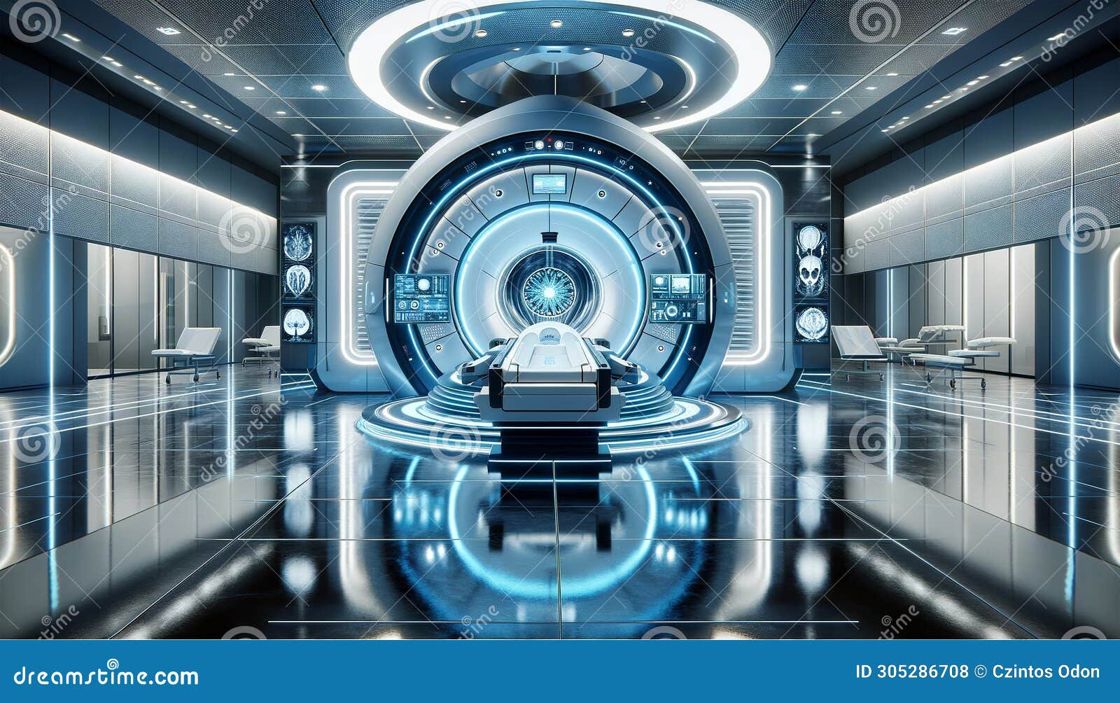 Futuristic Medical Facility with an Advanced MRI Scanner. Stock ...