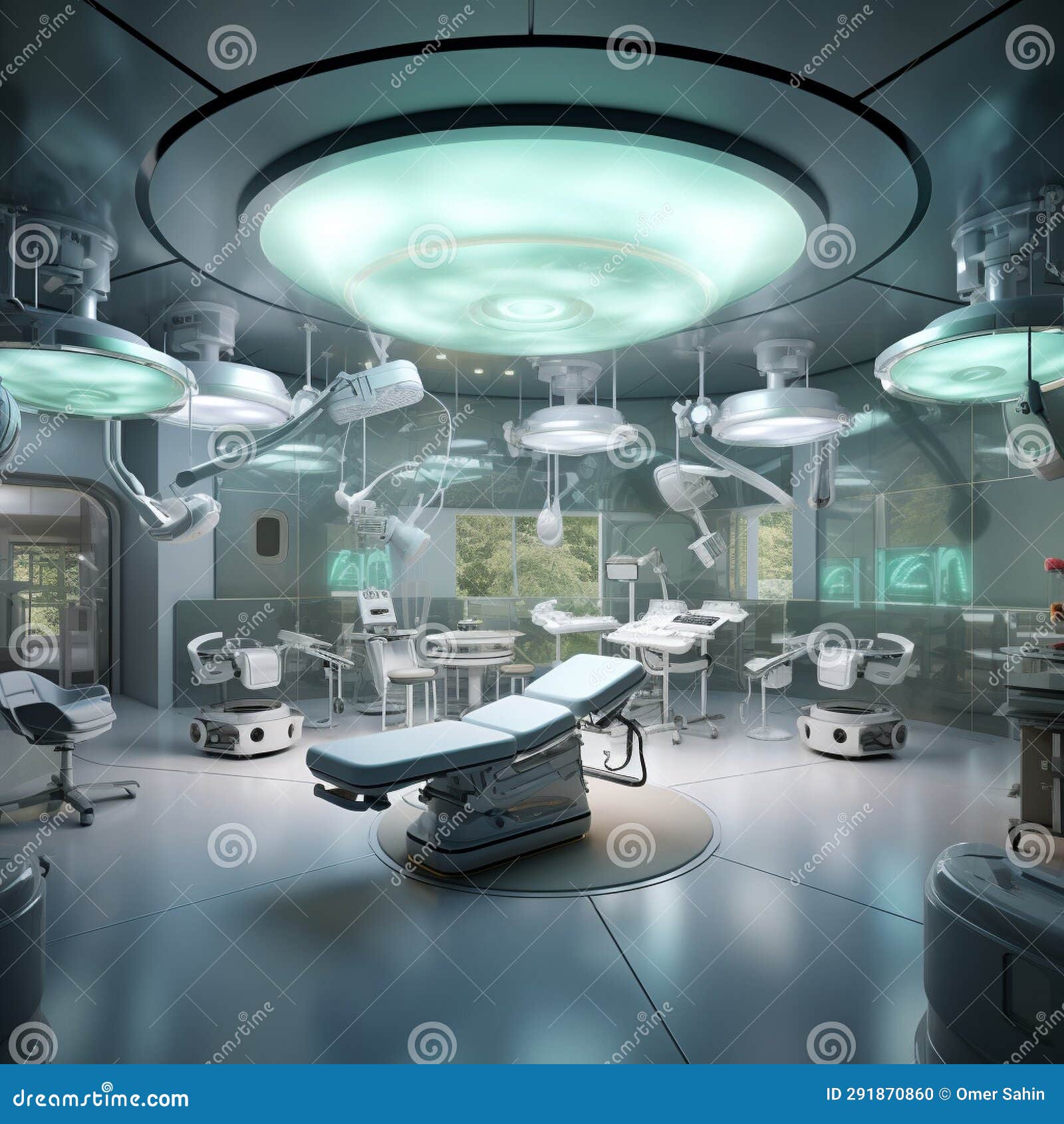 Futuristic Medical Operating Room with Orchestra of Surgical ...