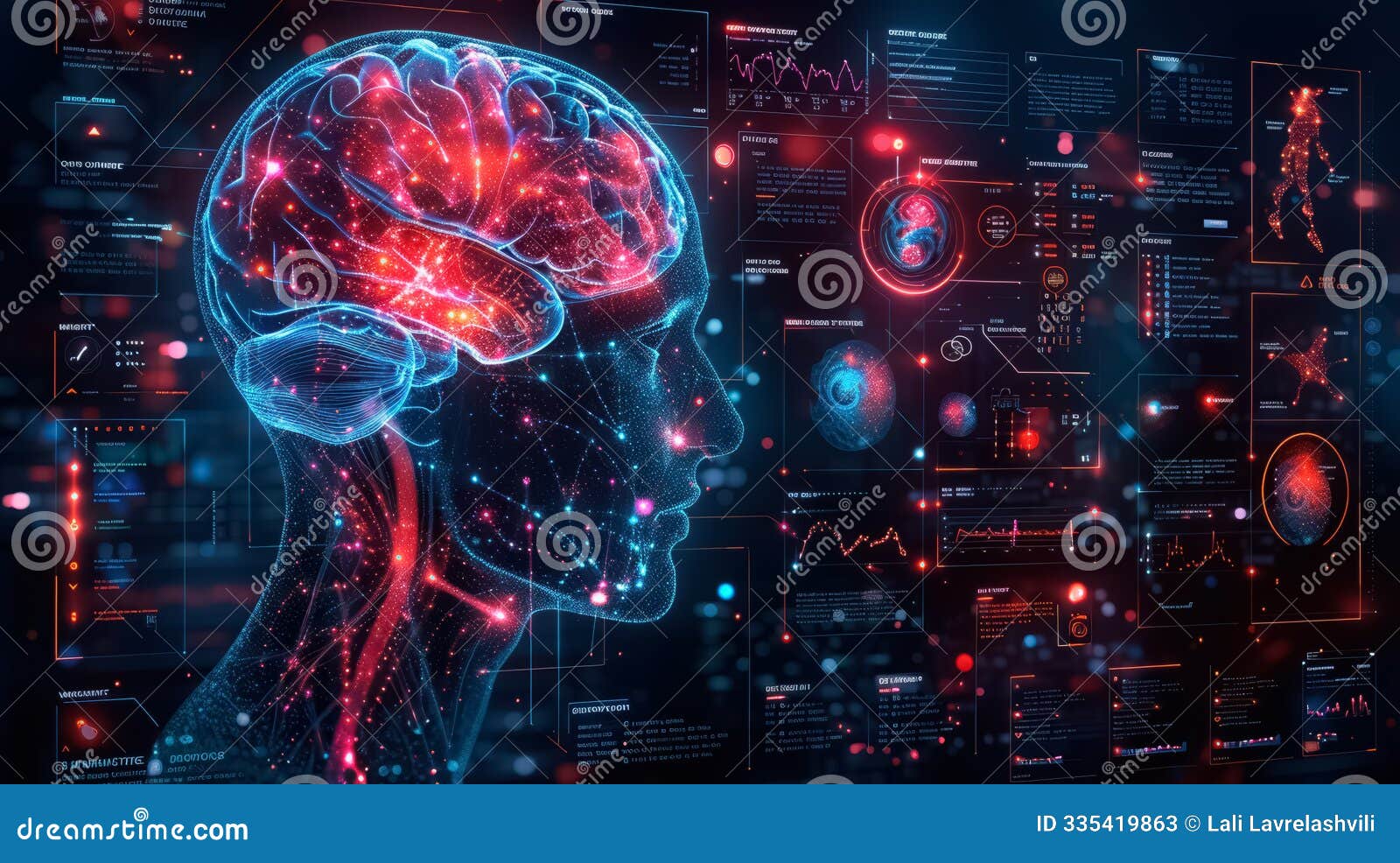 Futuristic Medical Research of Brain Neural Nerve System Stock ...