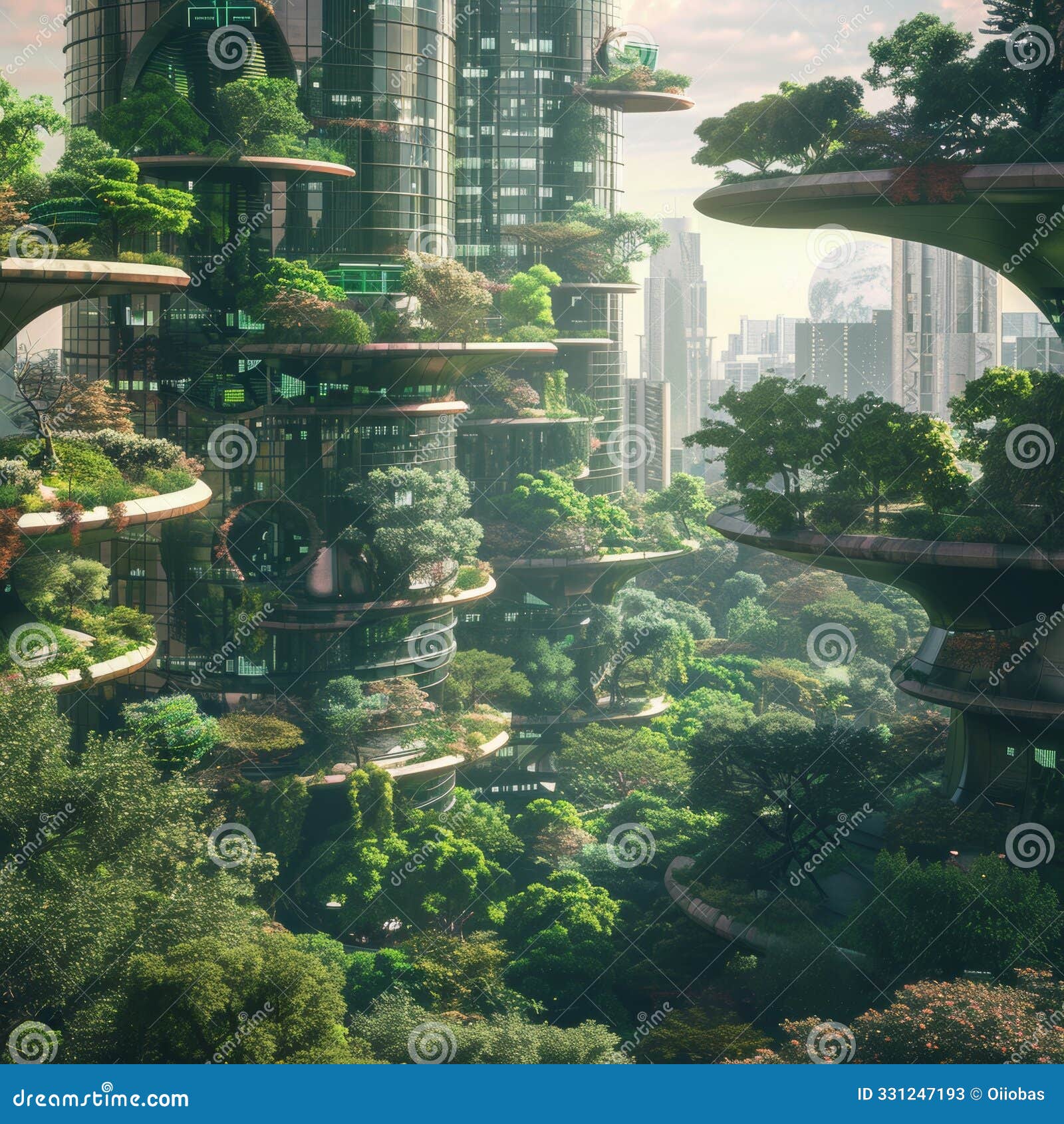 Futuristic Mega-Cities: Green Havens in the Age of Progress Stock ...