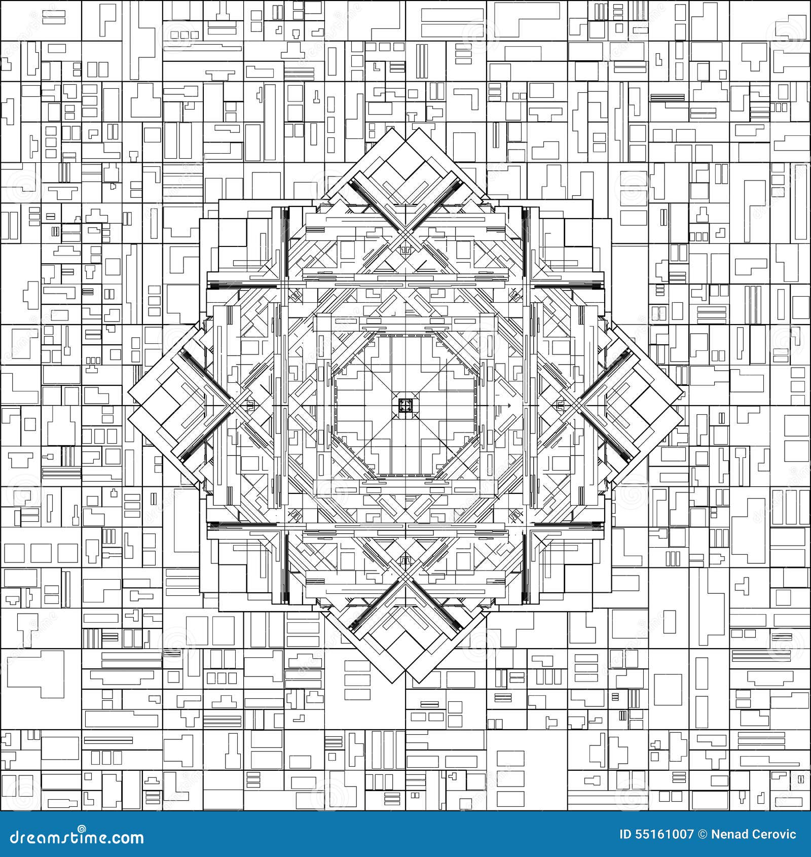 Futuristic Megalopolis City Basis Plan Vector Stock Vector ...