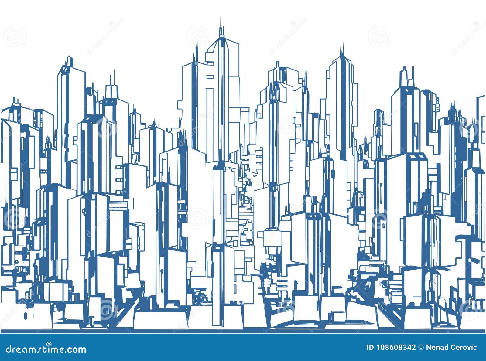Futuristic Megalopolis City of Skyscrapers Vector Stock Vector ...