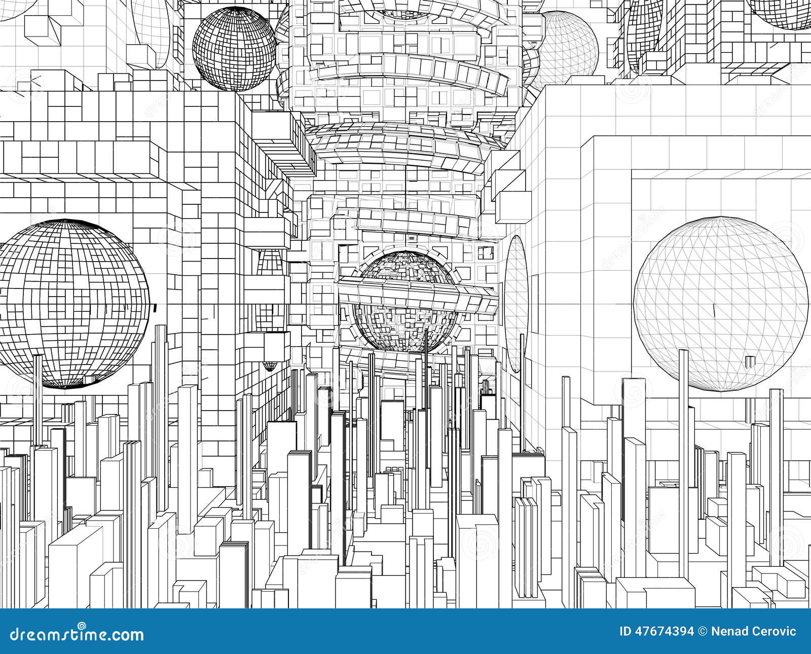 Futuristic Megalopolis City Structure Vector Stock Vector ...
