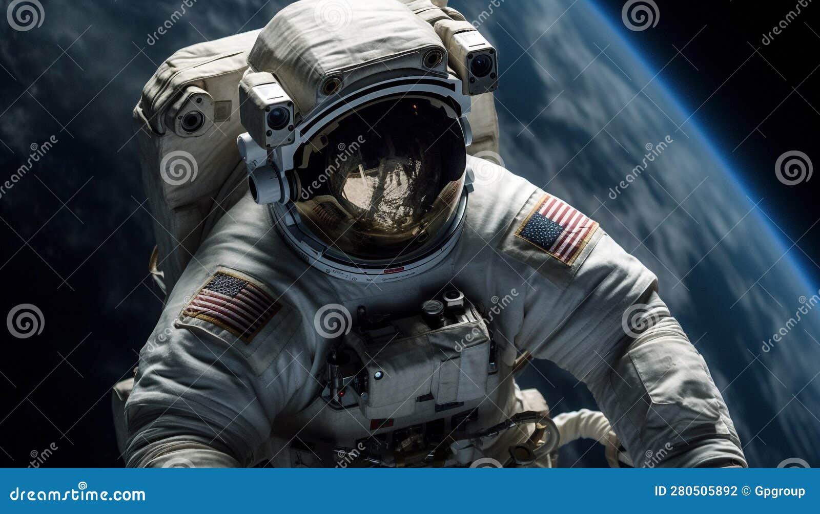 Futuristic Men Armed with Technology Explore Space Generated by AI ...