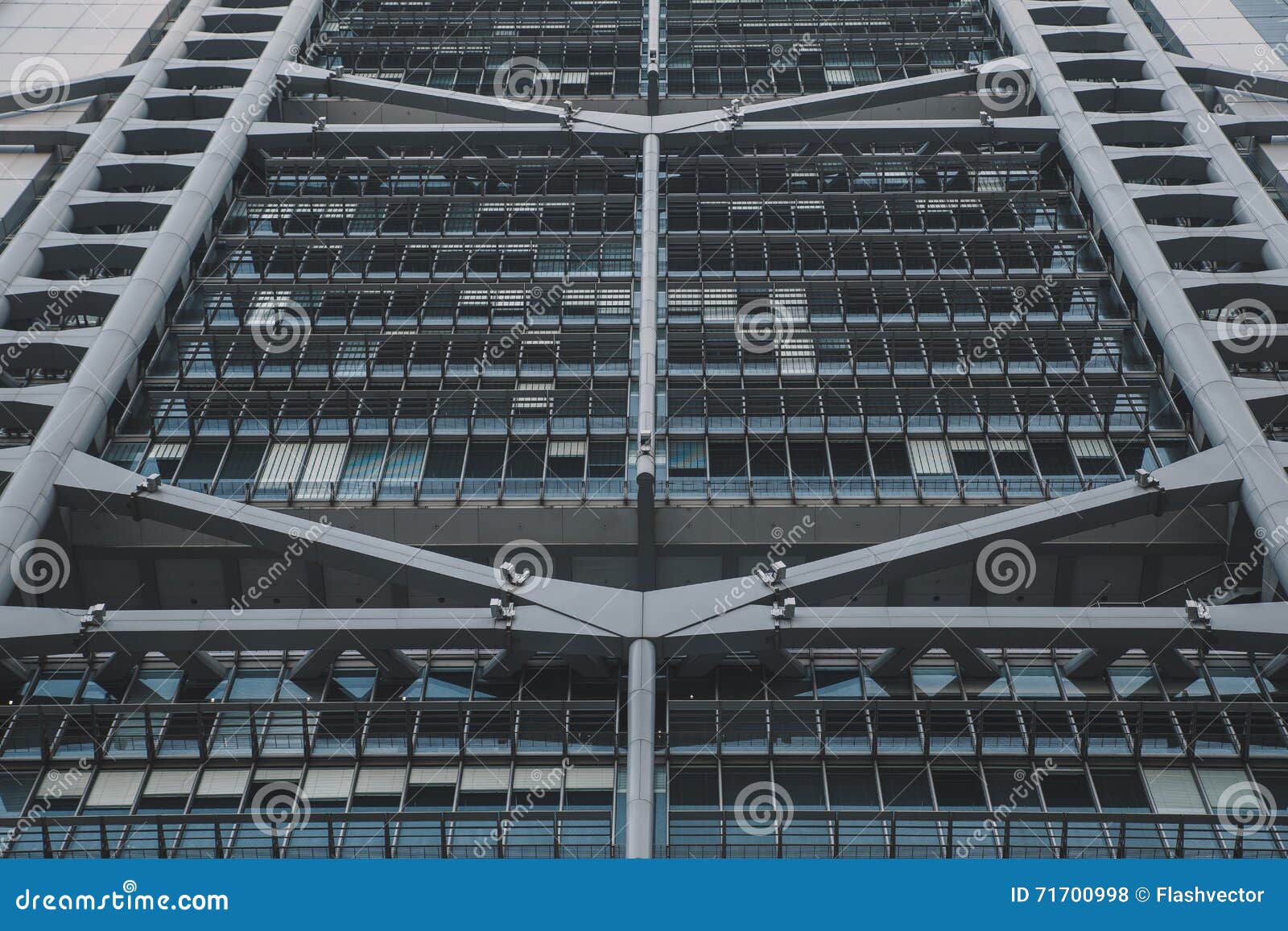 Futuristic Metal Structure Wall Element of Modern Architecture. Stock ...