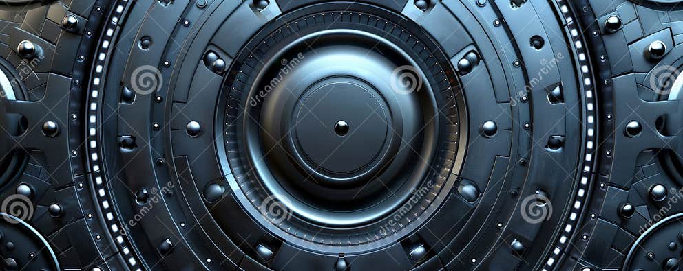 A Futuristic Metal Texture with Concentric Circular Patterns and ...