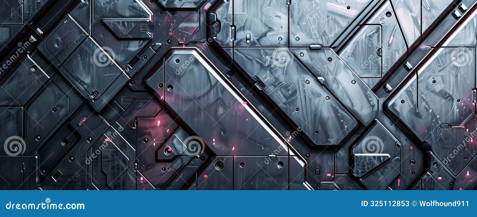 A Futuristic Metal Texture with Overlapping Layers of Angular Panels ...