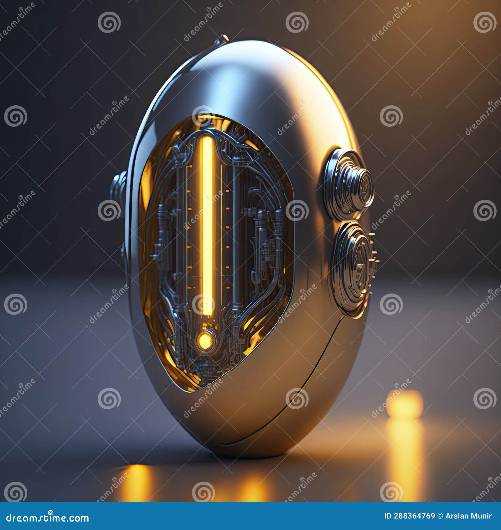 A Futuristic, Metallic Capsule Filled with a Mysterious, Glowing ...