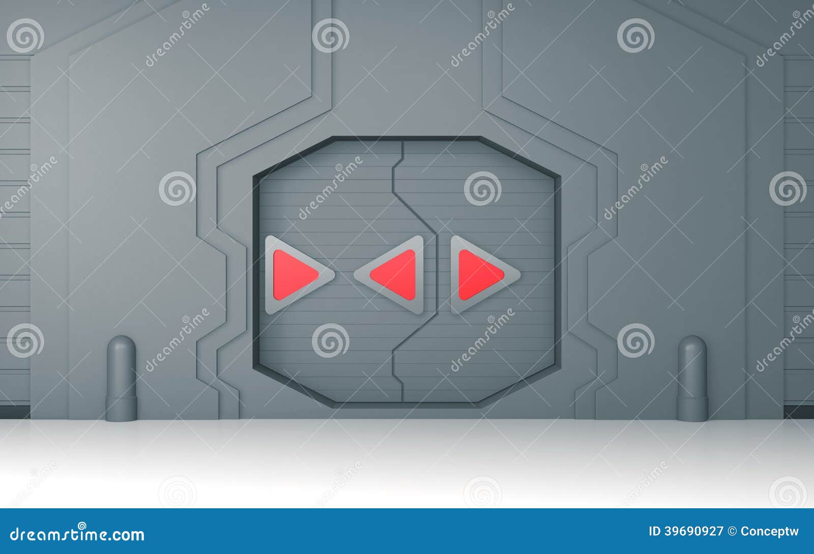 Futuristic metallic door stock illustration. Illustration of iron ...